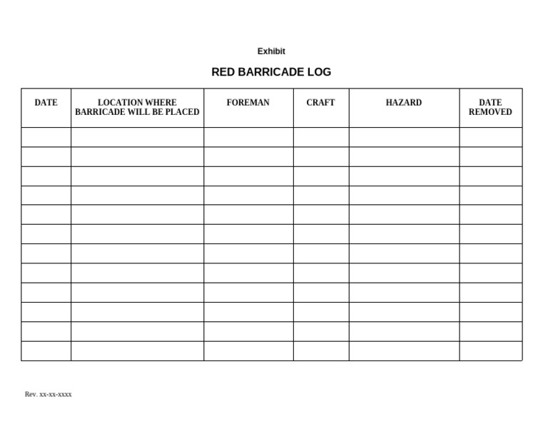 Sample Red Barricade Log | PDF