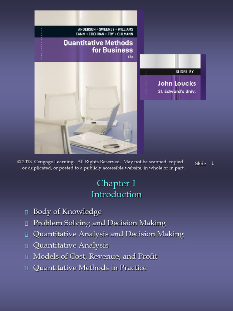 QMB12ch01 | PDF | Decision Making | Analysis