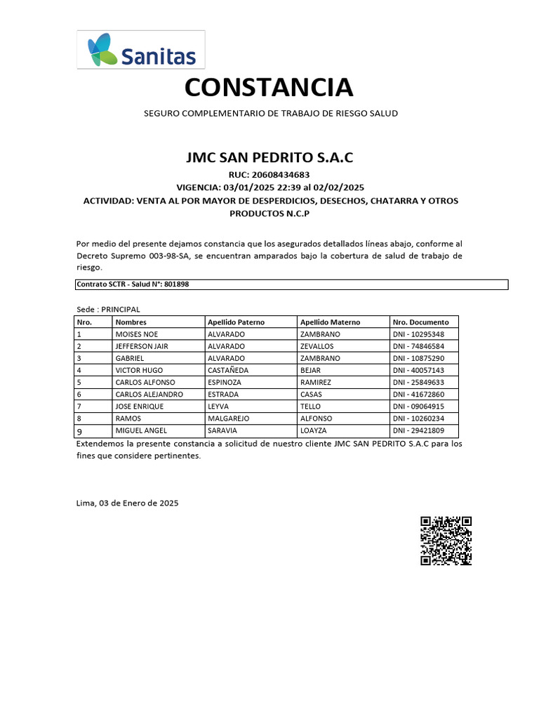 JMC San Pedrito Sac-4 | PDF