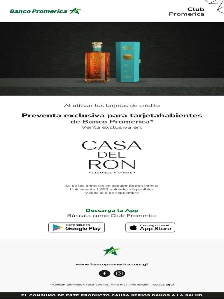 Preventa Botran Infinito para Tarjetahabientes | PDF