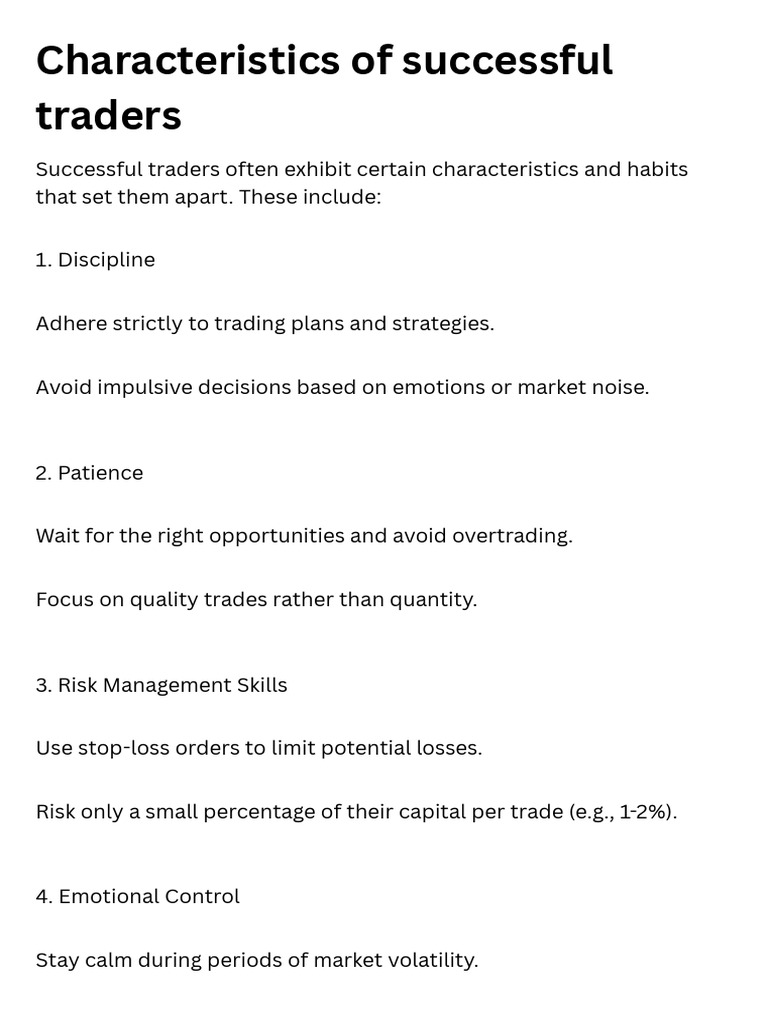Characteristics of Successful Traders 20241231 190911 0000 | PDF