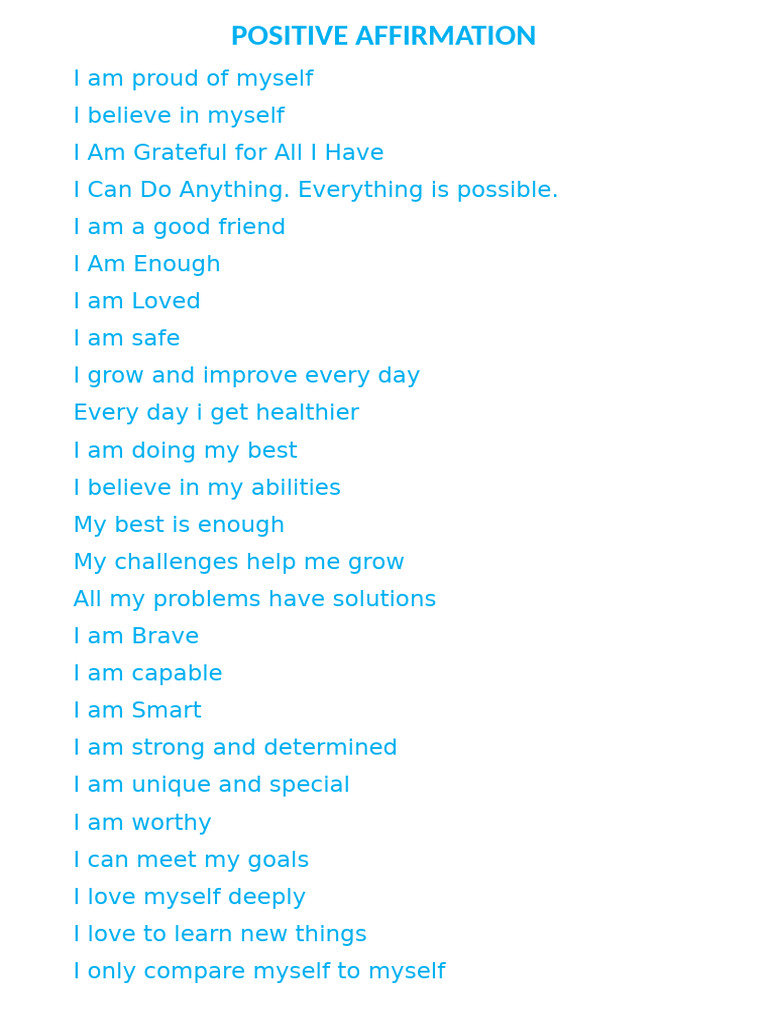 Positive Affirmation | PDF