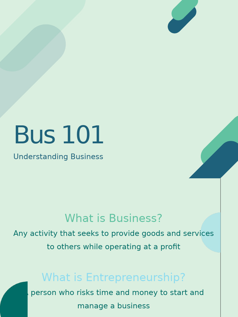 Bus 101-Chap 1 | PDF | Labour Economics | Goods