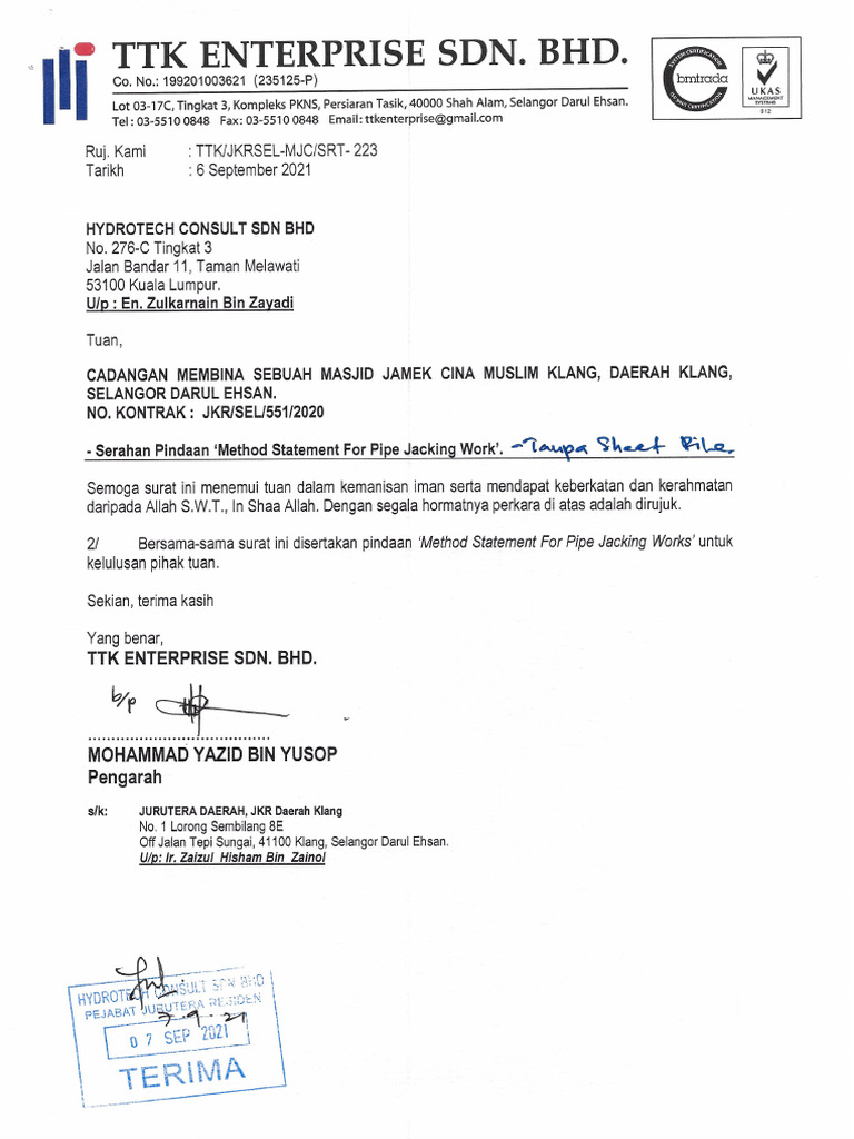 MOS Pipe Jacking Tanpa Sheet Pile | PDF