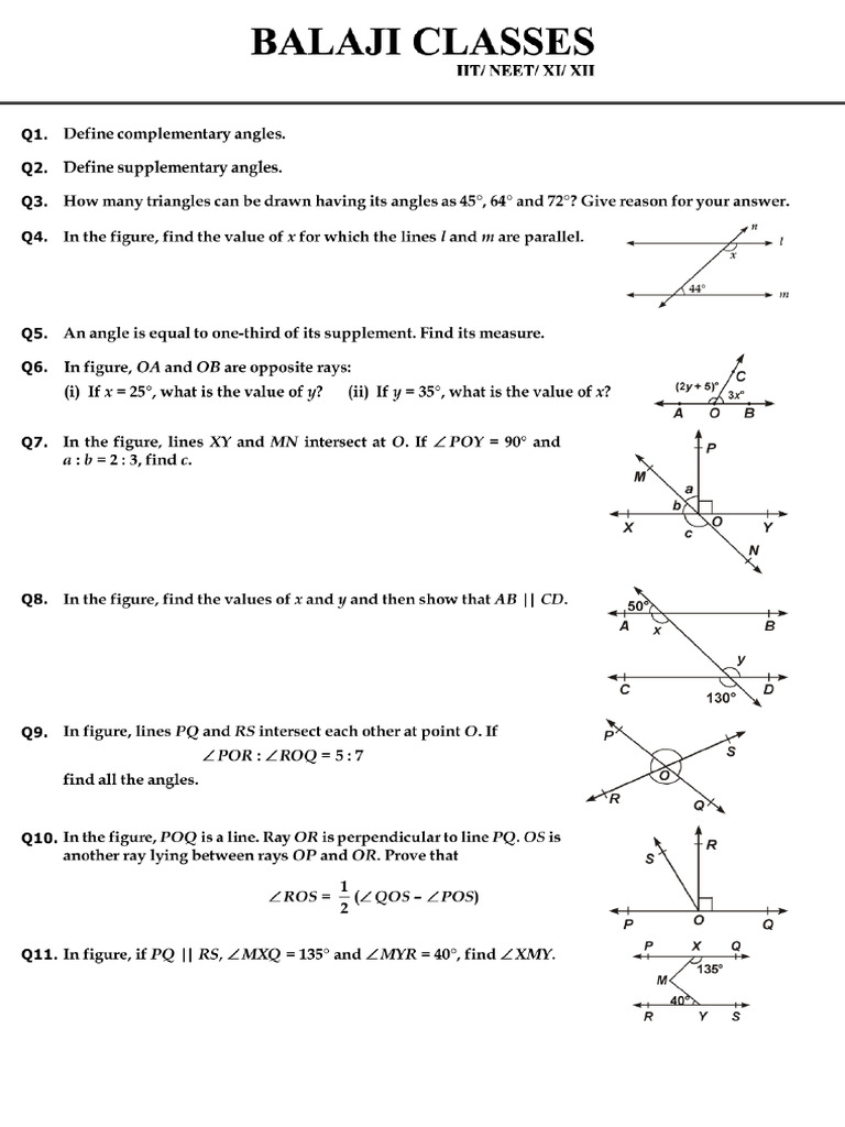 Lines and Angles Module | PDF