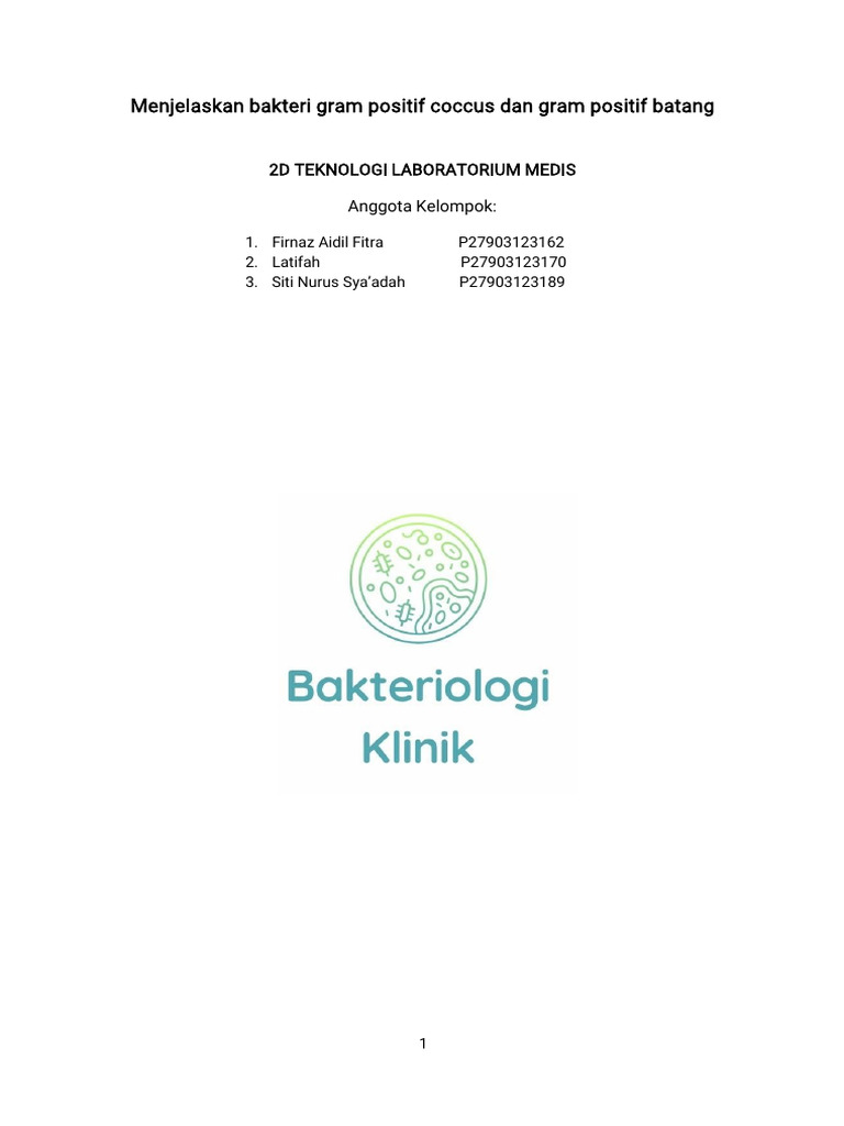 Menjelaskan Gram Positif Coccus Dan Gram Positif Baccil | PDF
