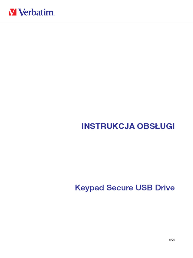 Keypad Secure USB User Manual PL 1906 | PDF