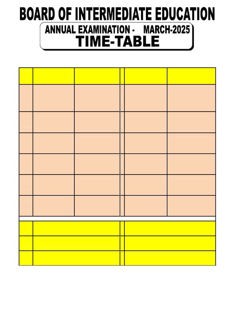 IPE 2025 Exam Schedule and Timings | PDF