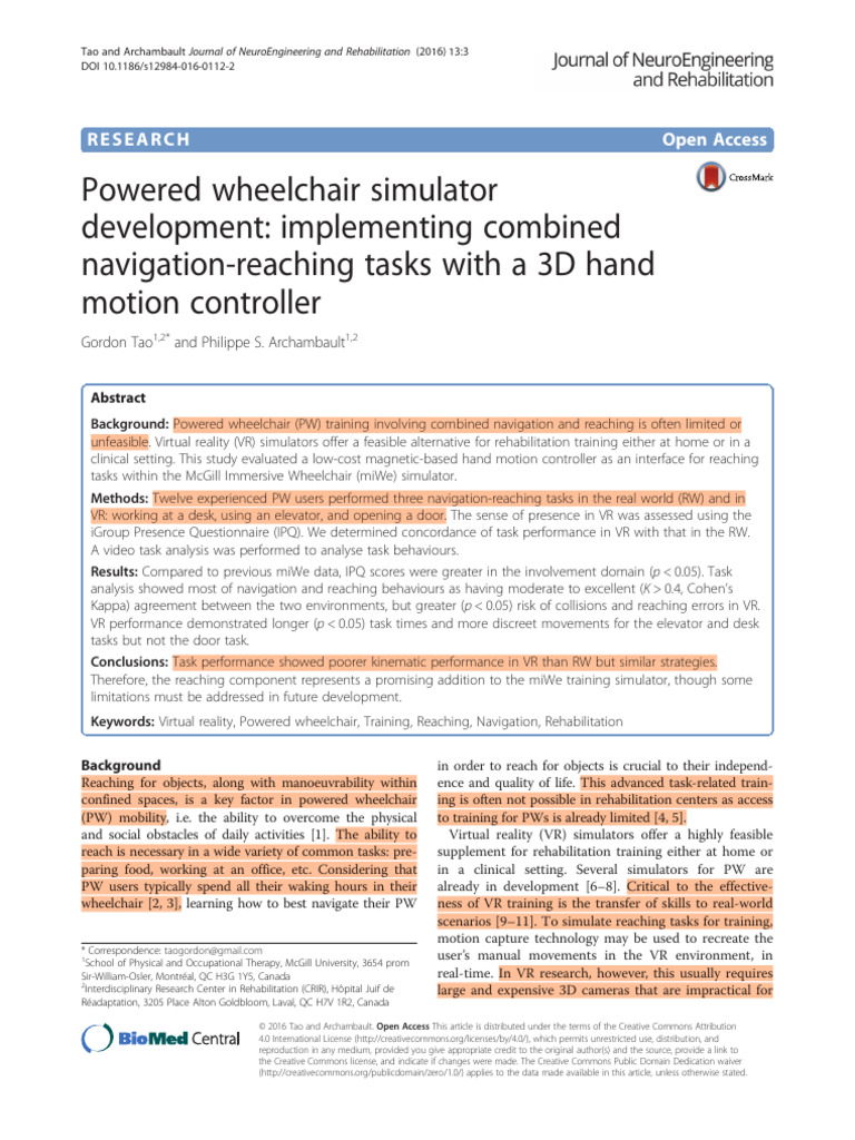 Powered Wheelchair Simulator | PDF | Virtual Reality | Simulation