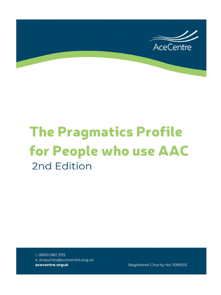 Pragmatics Profile for AAC Users | PDF | Communication | Gesture