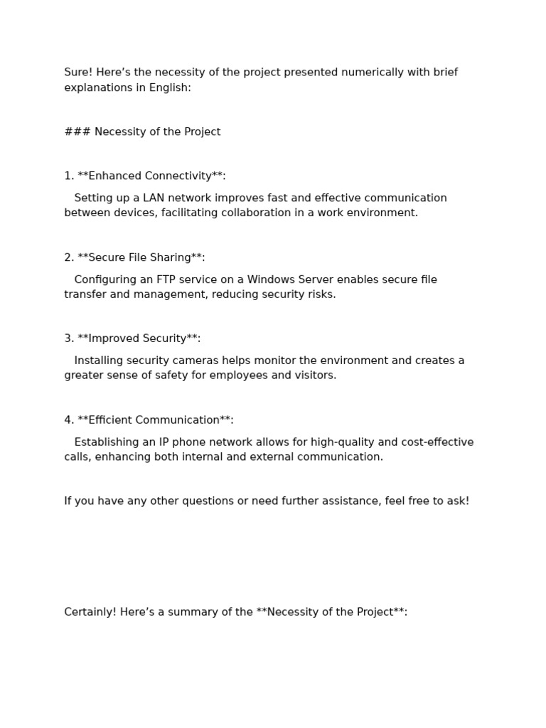 Project Necessity: Connectivity & Security | PDF