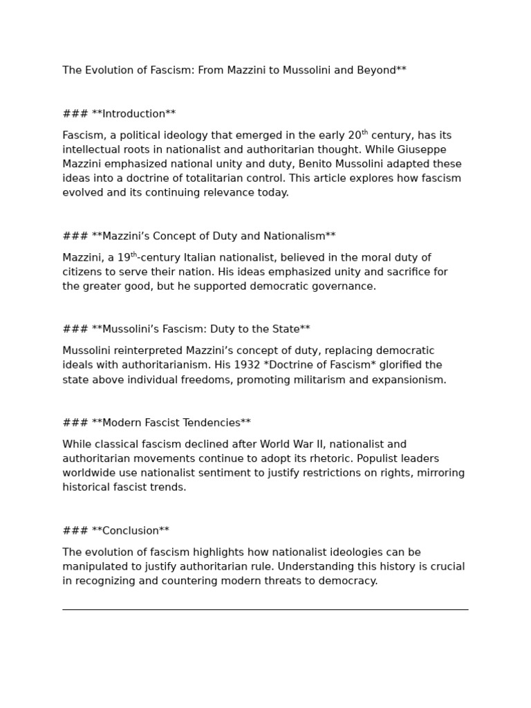 Evolution of Fascism | PDF