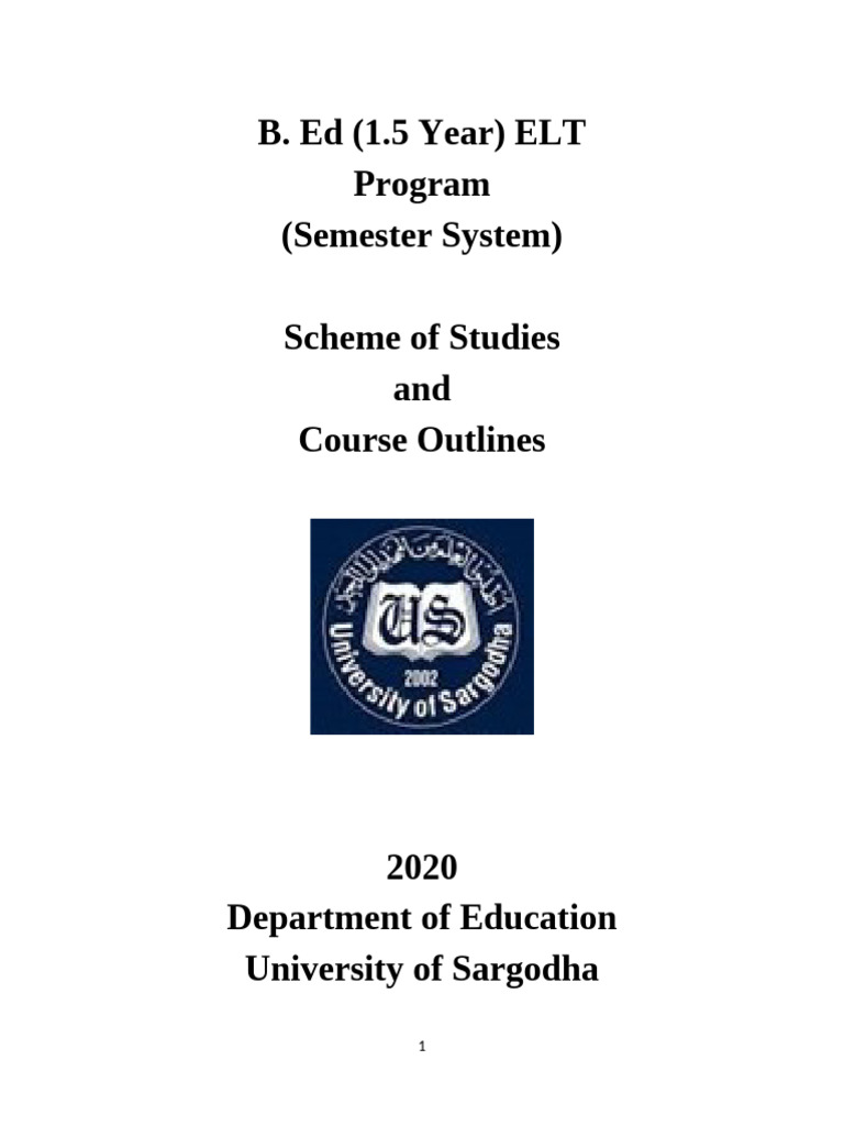 B.Ed ELT 1.5 Year Program Overview | PDF | Stress (Linguistics ...