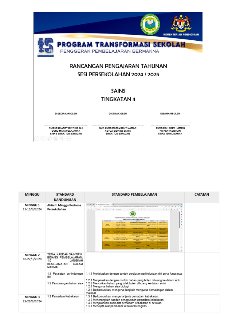 RPT Sains T4 2024-25 | PDF