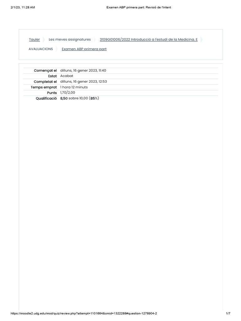 Examen 1a part ABP_ Revisió de l'intent | PDF
