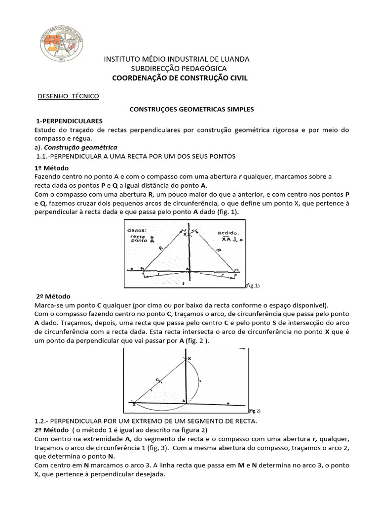 DT Apontam. Construções Geométricas.1 Perpendiculares e Paralelas | PDF ...