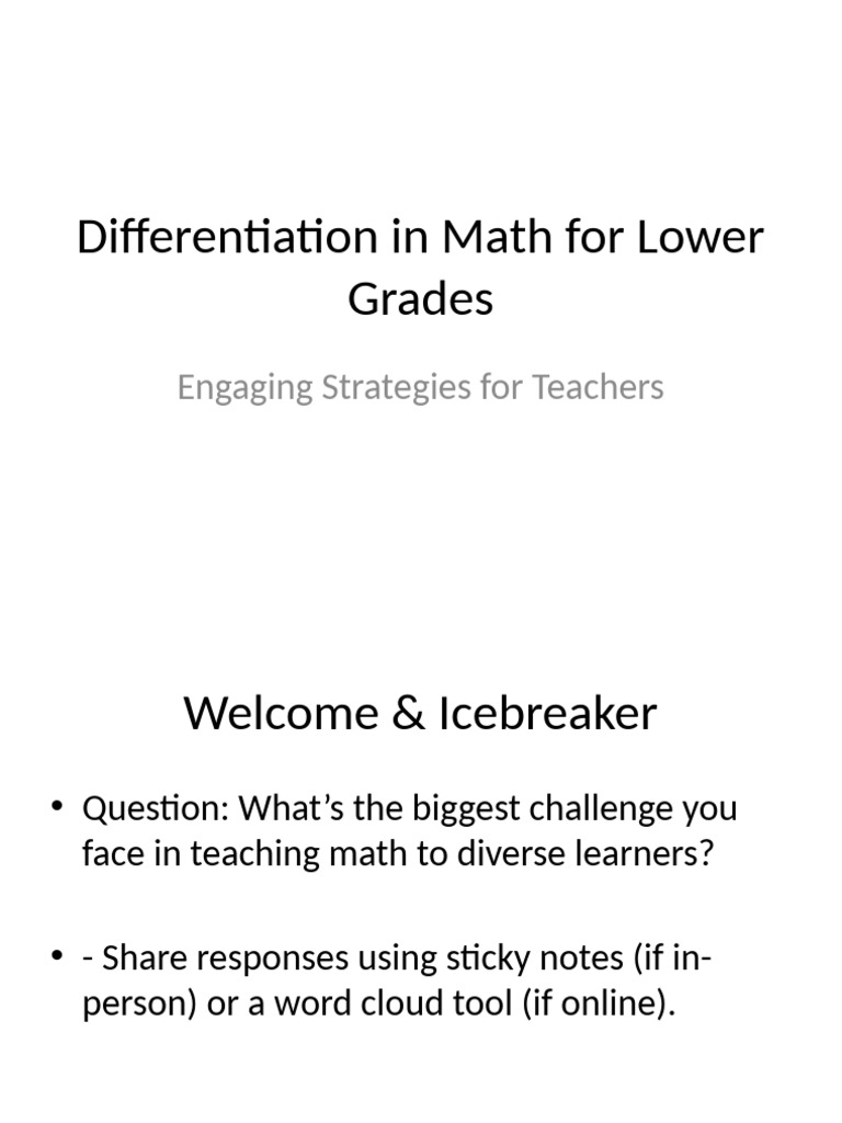 Differentiation in Math | PDF | Learning | Learning Styles
