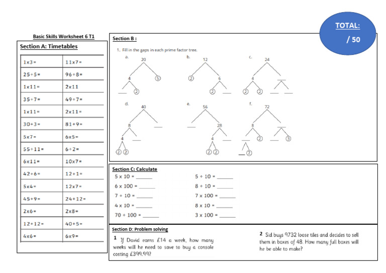Weekly Worksheet 6T1 | PDF