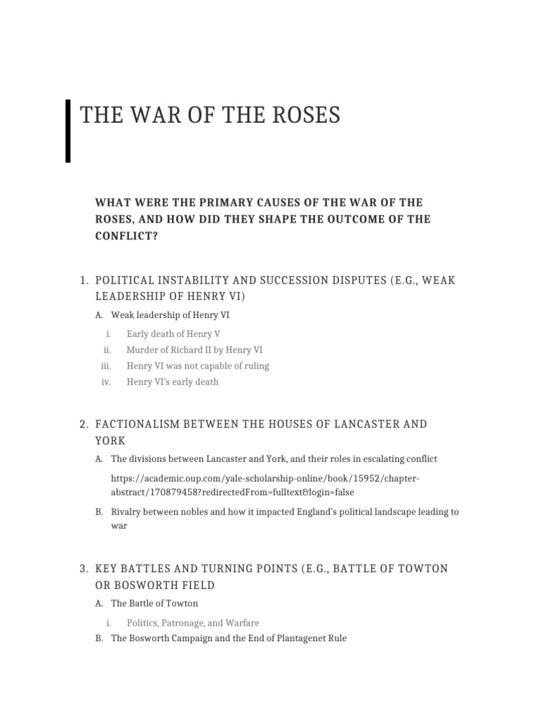 History Research Paper Outline | PDF