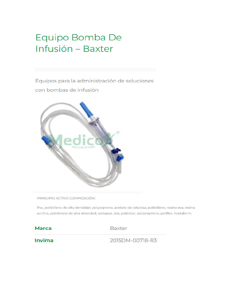 Ficha Equipo Baxter | PDF