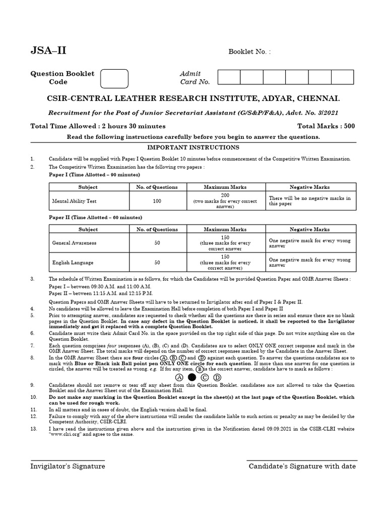 JSA_QB_Paper_II_Series-B | PDF