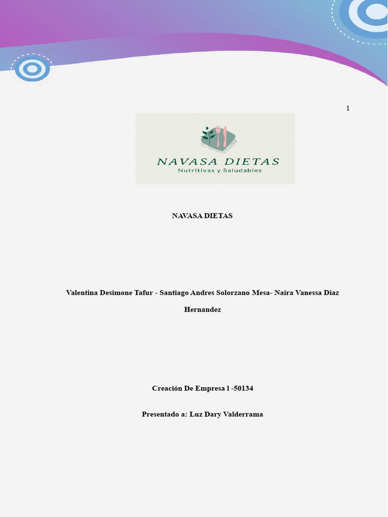 Navasa Dietas (Opcion de Grado 1) | PDF | Business | Iniciativa empresarial