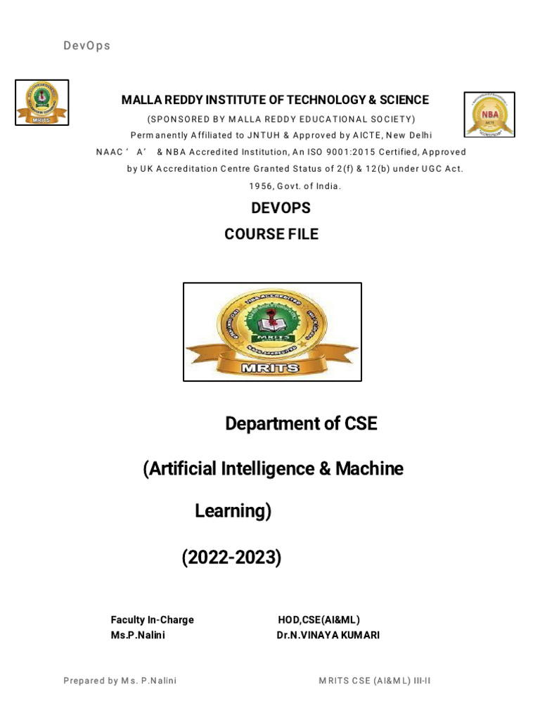 DevOps Course File for CSE-AIML | PDF