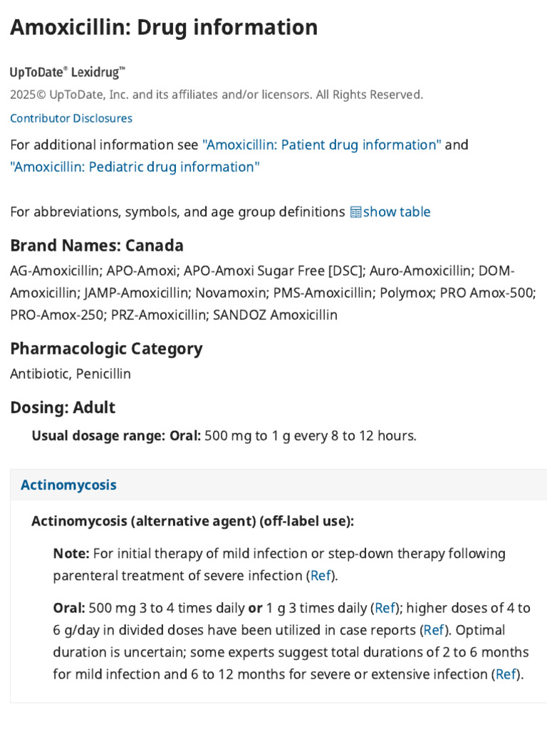 Amoxicillin Drug Information Guide | PDF | Medical Specialties ...