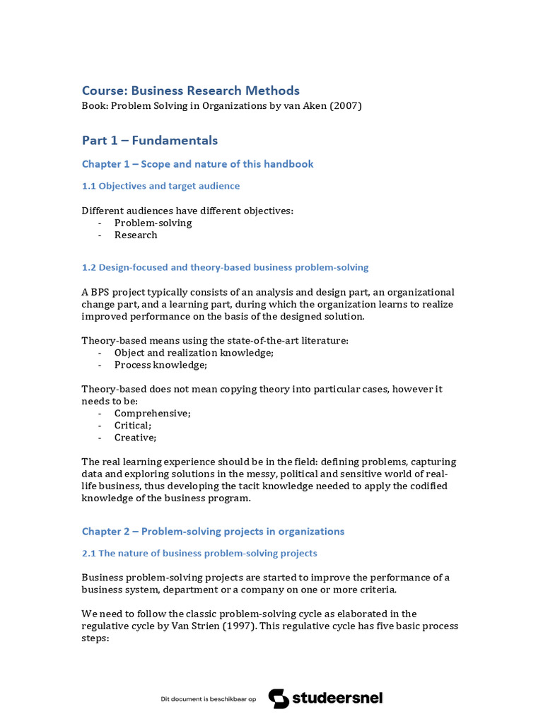 Business Problem-Solving Guide | PDF | Qualitative Research | Causality