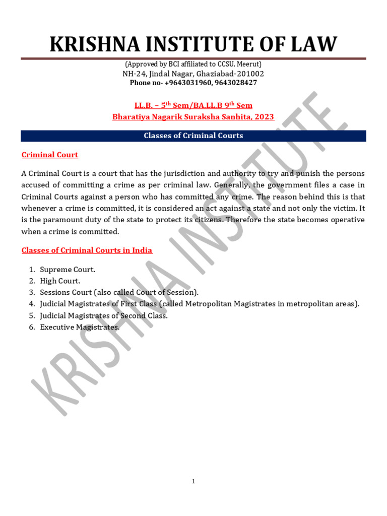 BNSS Notes Krishna Institute | PDF | Bail | Arrest