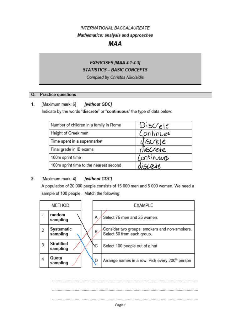 Math Term 1 Basic Stats Worksheet | PDF | Statistical Analysis ...