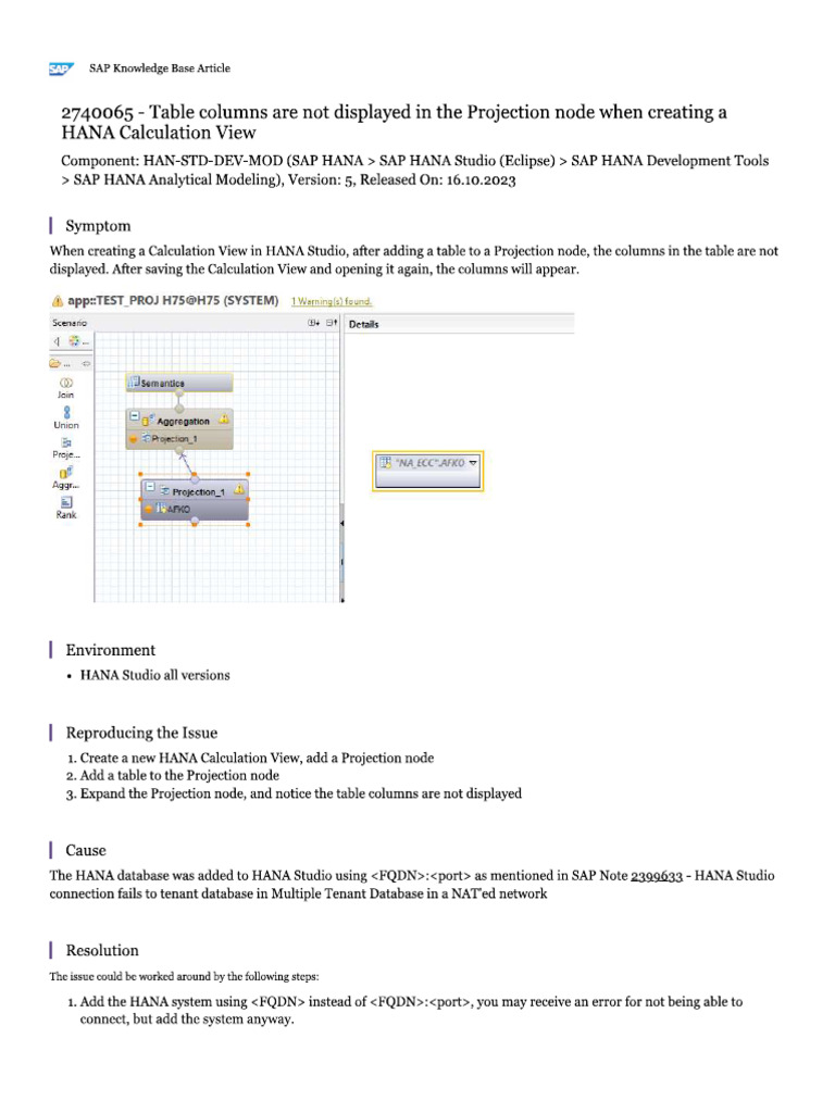 HANA Studio - Connection Setup | PDF