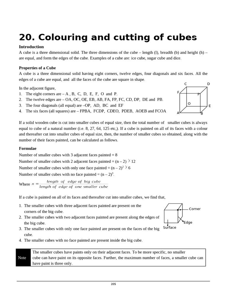20-Colouring and Cutting of Cubes | PDF | Blue | Color
