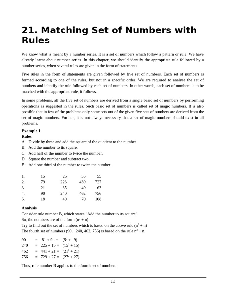 21-Matching Set of Numbers With Rules | PDF | Numbers | Mathematics