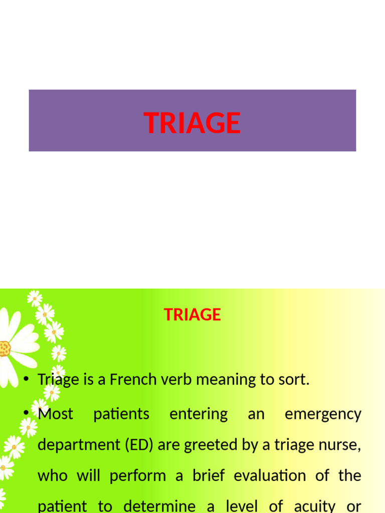 Understanding Triage in Emergency Care | PDF | Pain | Human Diseases ...