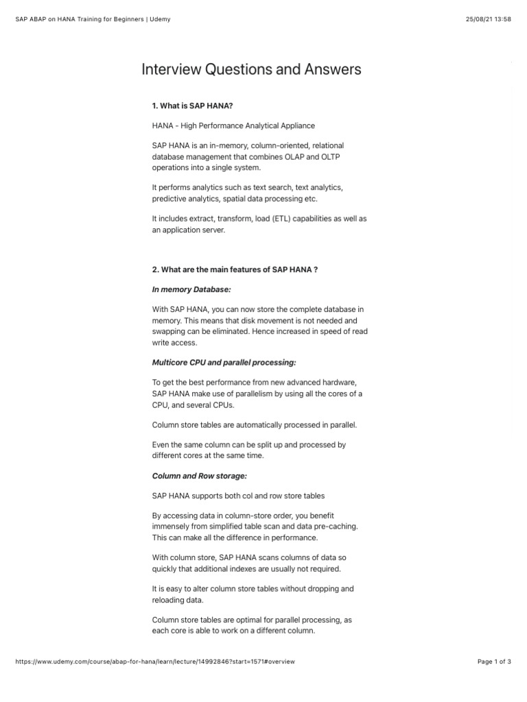 Sap Abap On Hana Training For Beginners Pdf Computer Architecture Computer Programming