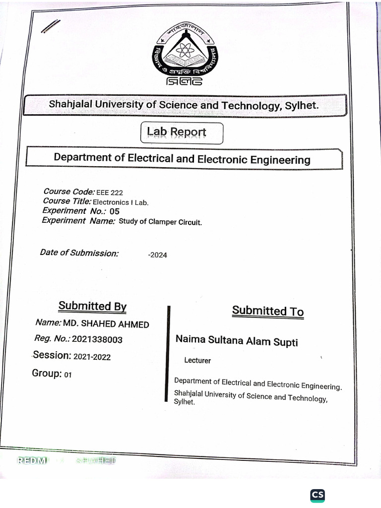 EEE 222 Lab 05 | PDF