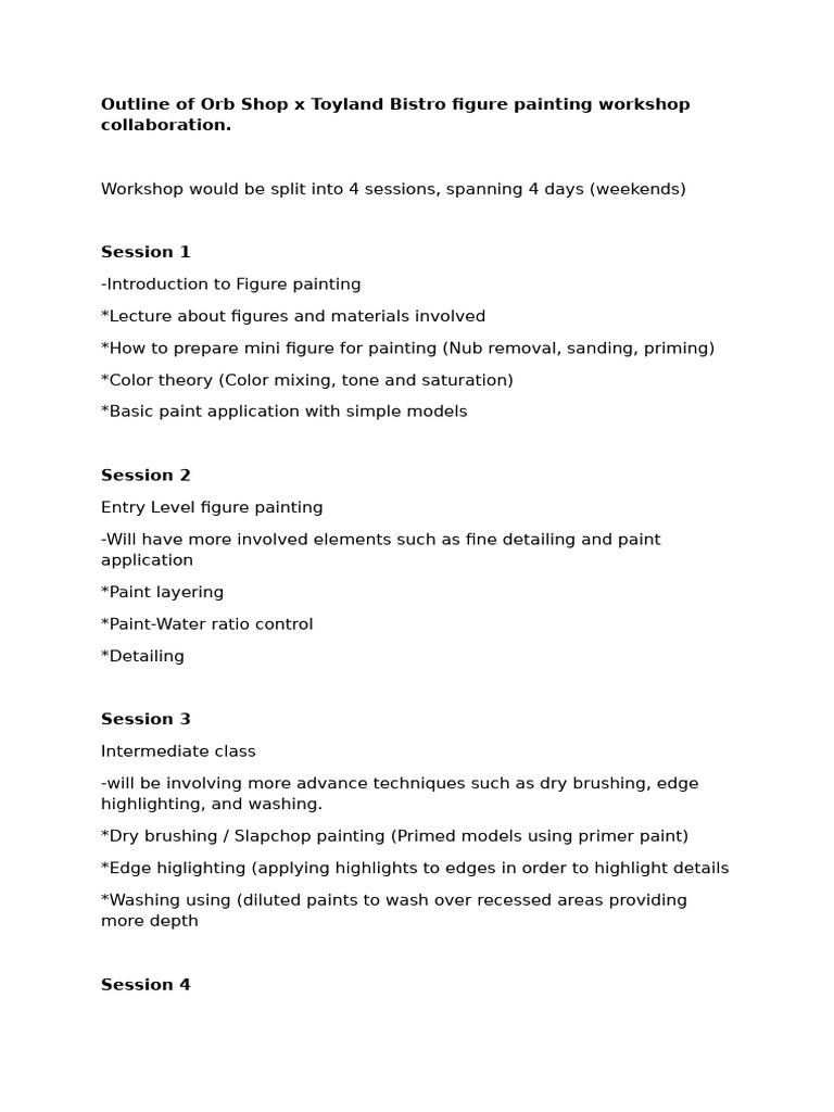 OrbxToyland Workshop Collab Outline | PDF