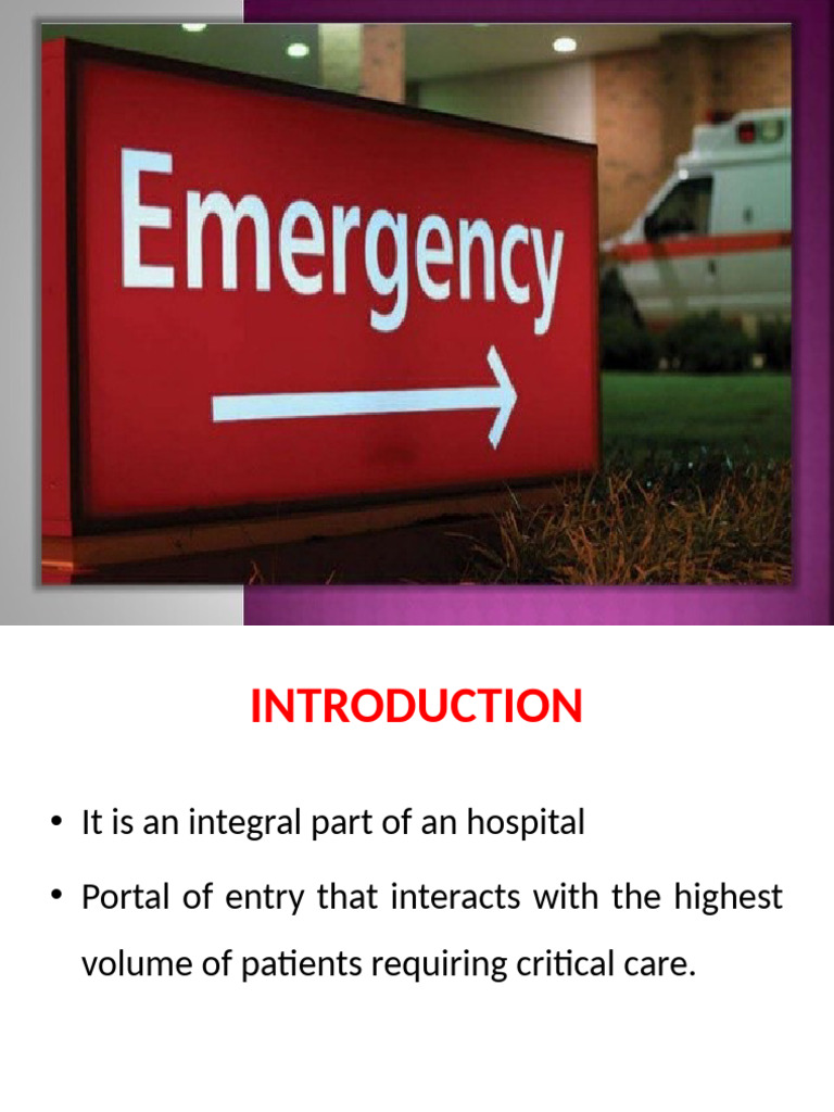 Emergency Department Overview and Protocols | PDF | Emergency ...