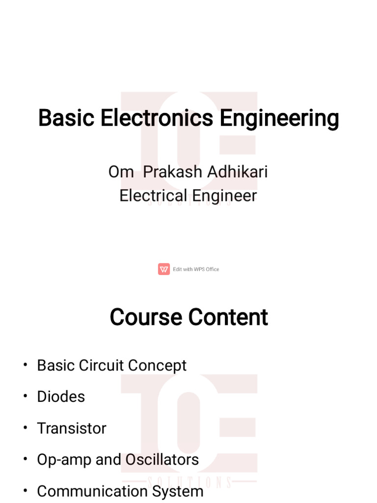 Basic Electronics Notes by Om Adhikari - 1 | PDF | Electronic Filter ...