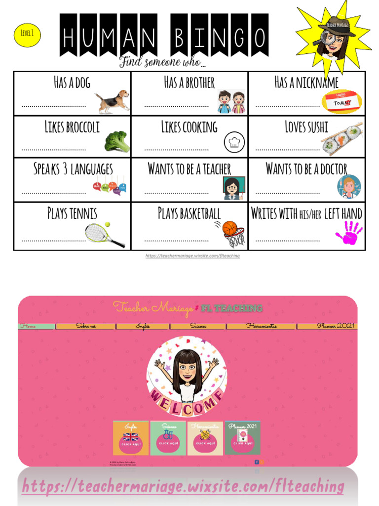 Human Bingo 1 - Present Simple BOARD | PDF