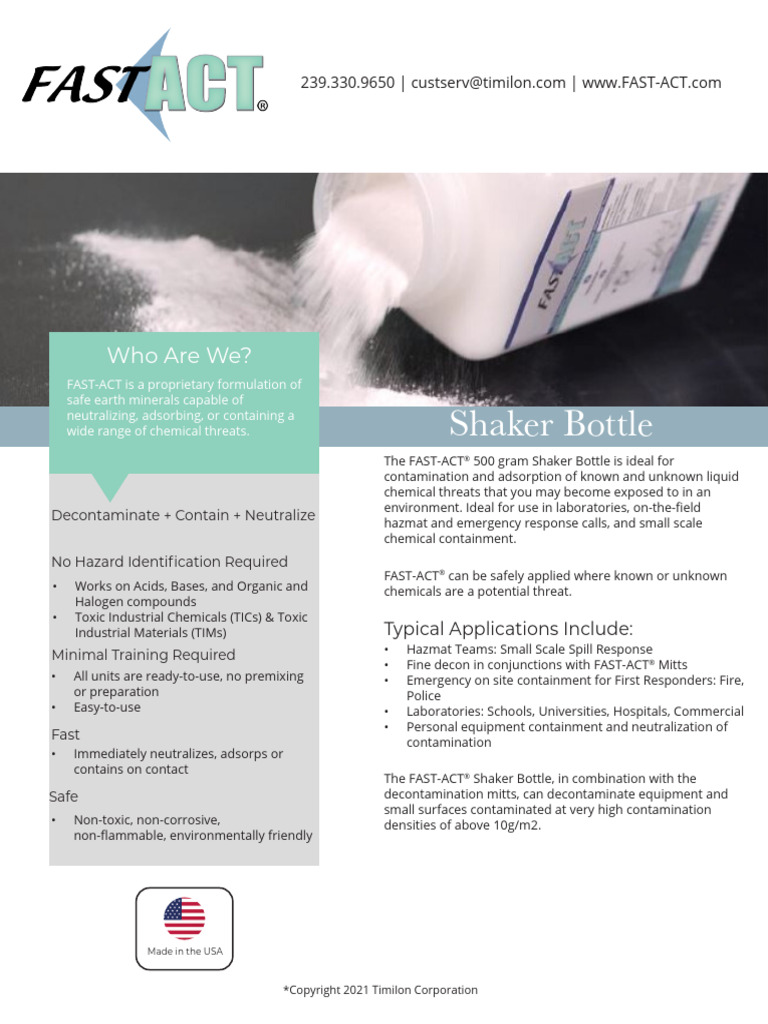 FAST ACT - Shaker-Sheet-2021 | PDF | Adsorption | Dangerous Goods