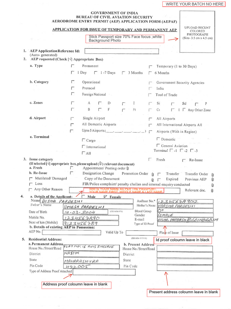 Sample Form | PDF | Government And Personhood