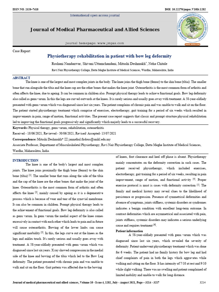 Bow Leg Protocol | PDF | Knee | Osteoarthritis