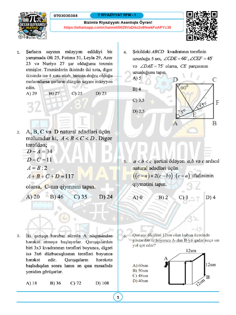 7 Riyaziyyat RFM PDF | PDF
