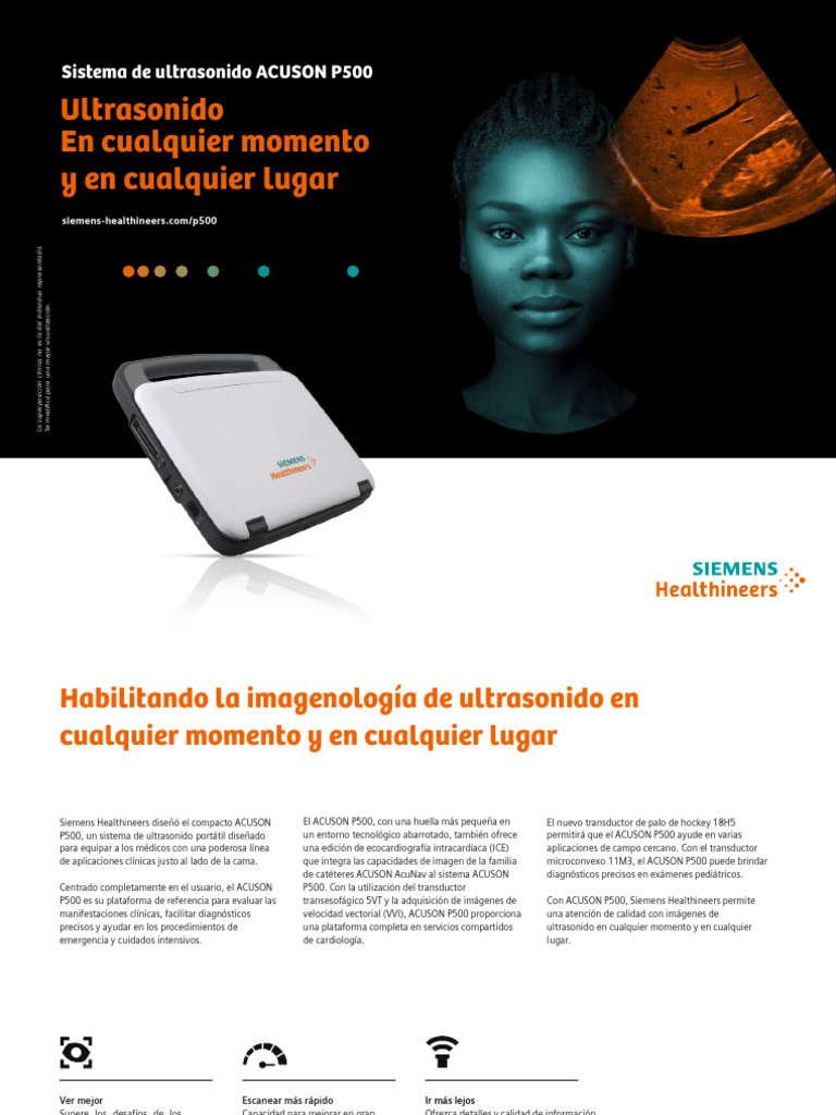 ACUSON P500 3.0 - Brochure ESP | PDF | Imagenes medicas | Ultrasonido
