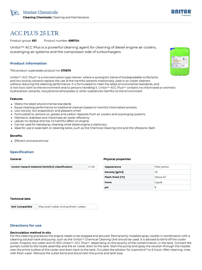 ACC PLUS 25 LTR | PDF | Solvent | Industrial Processes