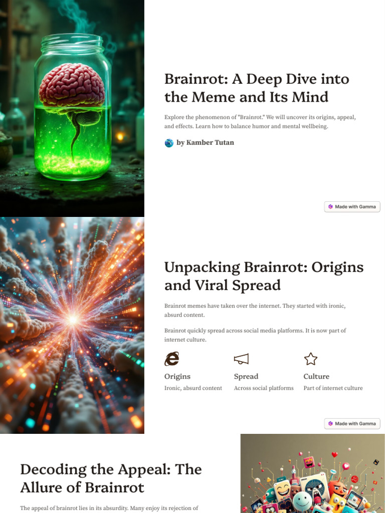 Brainrot A Deep Dive Into The Meme and Its Mind | PDF