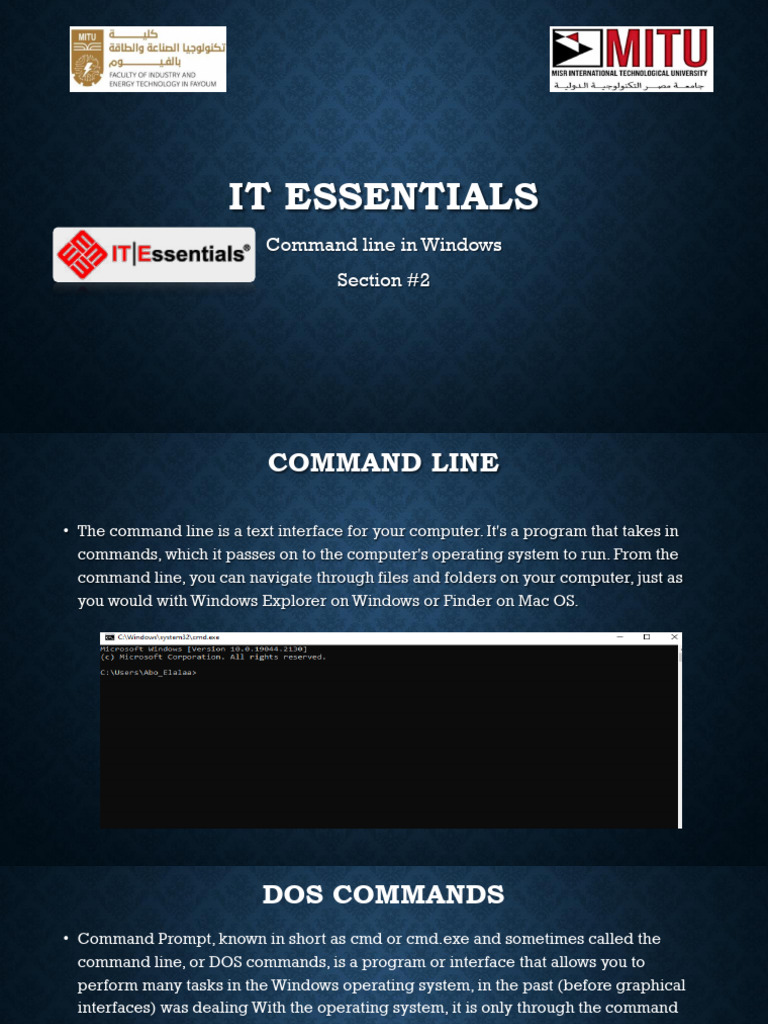 Command line in Windows | PDF | Command Line Interface | Computer File Command line in Windows | PDF | Command Line Interface | Computer File