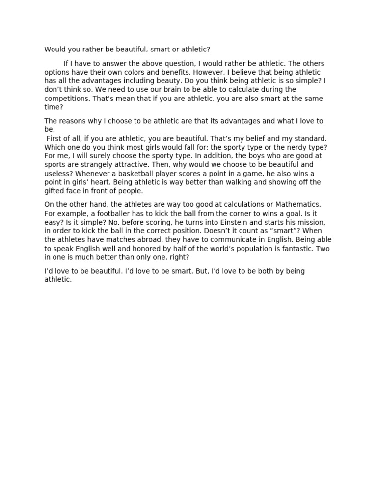 Would You Rather Be Beautiful | PDF